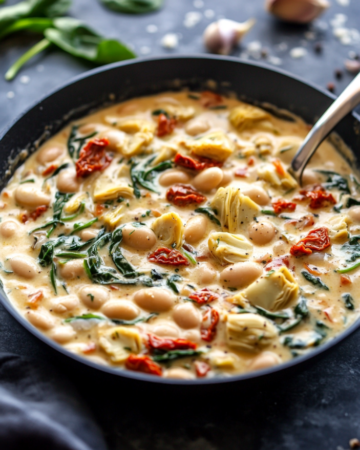 Creamy Tuscan White Bean Skillet – Recipes Training